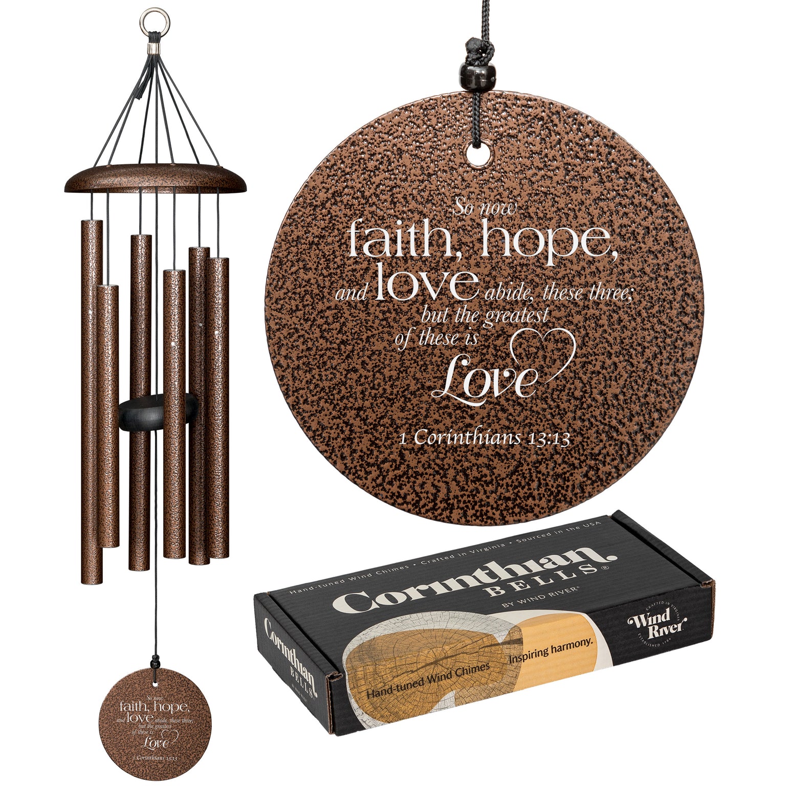 Faith, Hope & Love 27-inch Wind Chime – Wind River