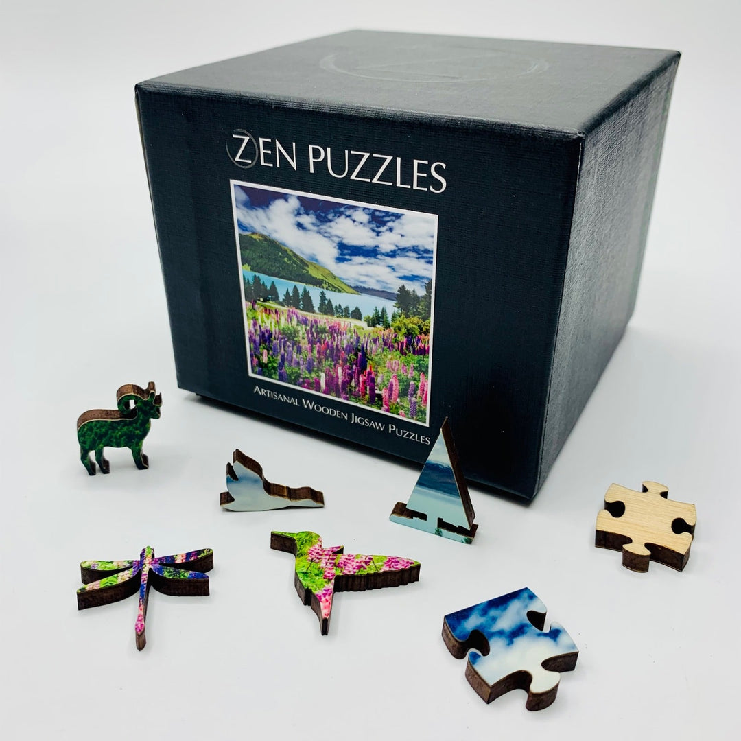 Zen Puzzles Wooden Jigsaw Puzzle - Mountain Lake – Wind River